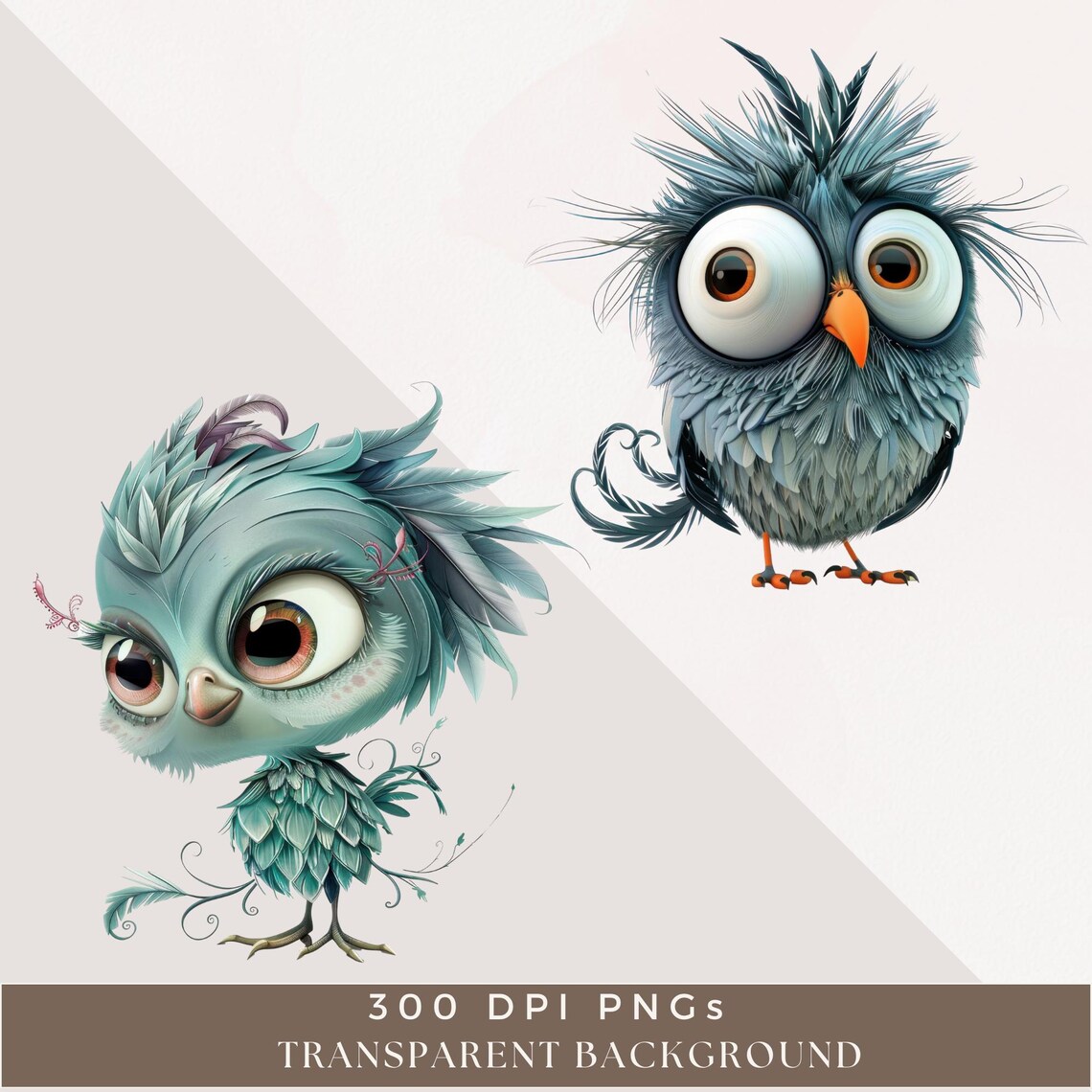 Funny Quirky Birds Clip Art, Funny Birds, Pets Clipart, Whimsical ...
