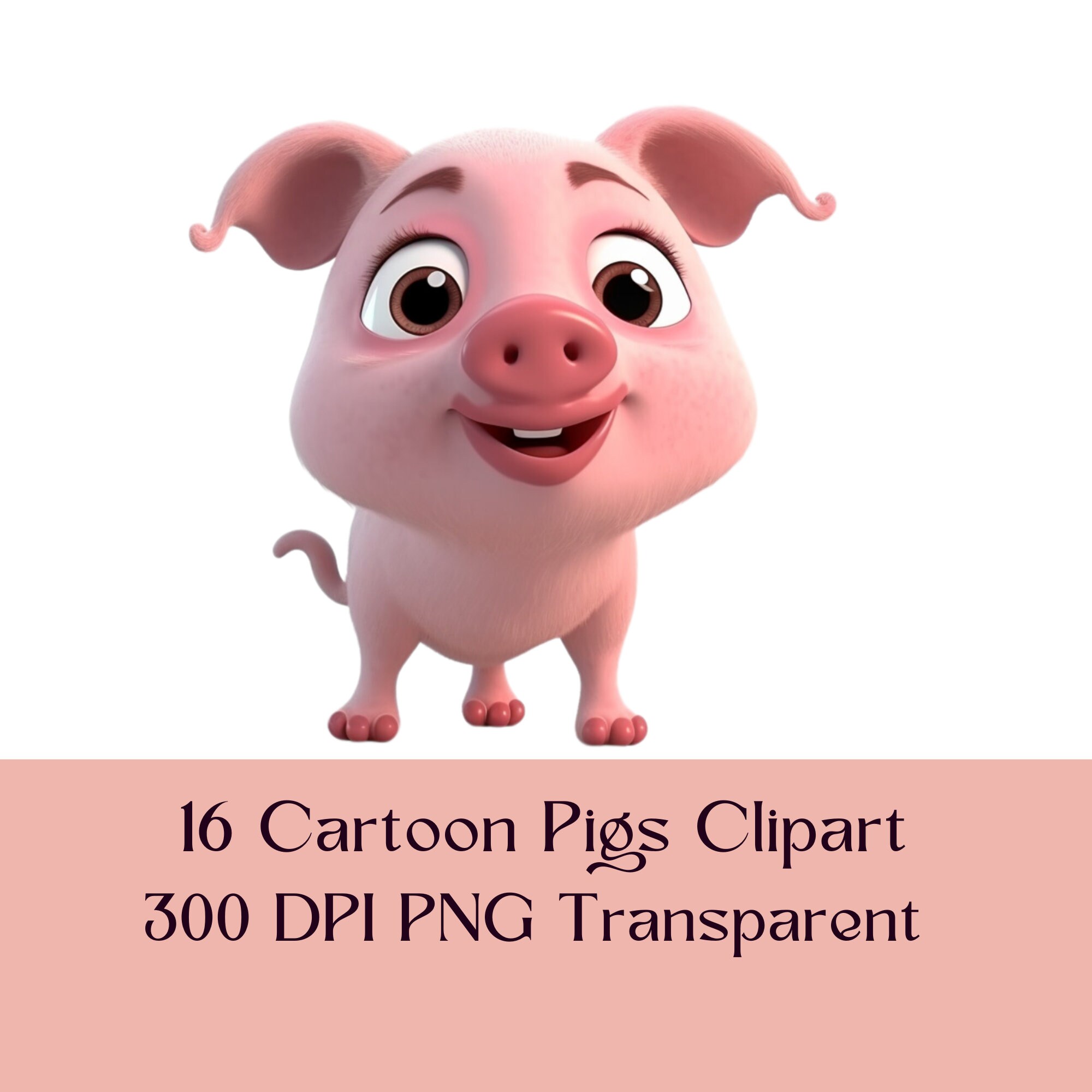 Cute Cartoon Piglets Clipart, Cute Baby Piglet Bundle Clipart, PNG,300 ...