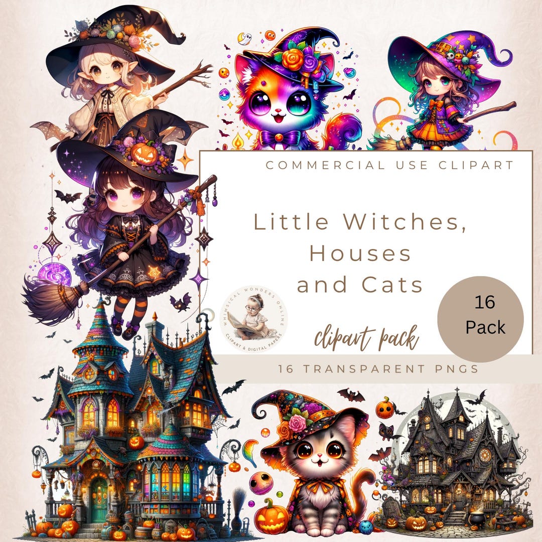 Halloween Clipart, Witches Clipart, Halloween Witches House, Fairytale ...