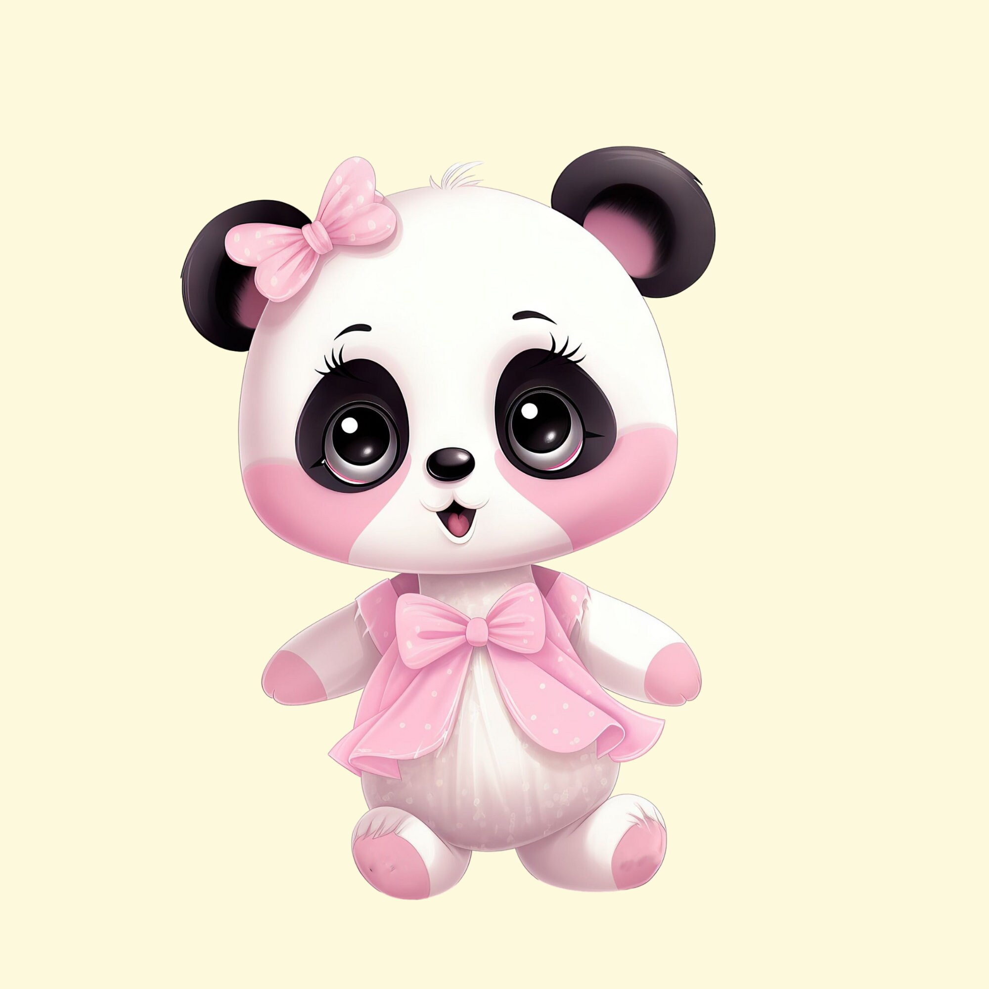 Cute Baby Pink Panda Clipart, Baby Shower, Gender Reveal, Girl 1st ...