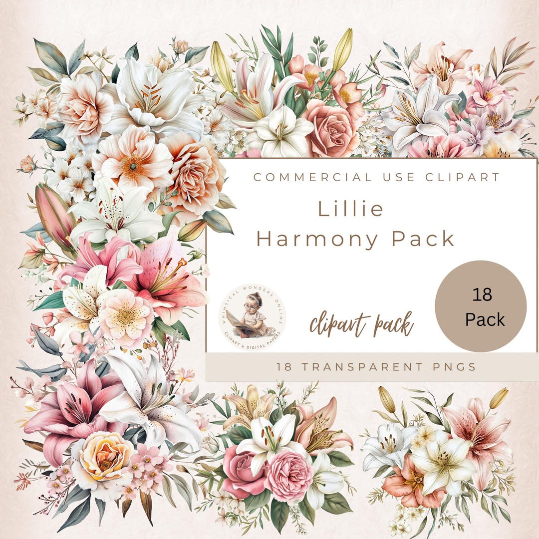 Watercolor Flowers, Lilly Clipart, Wedding Clipart, Watercolor Lilly ...