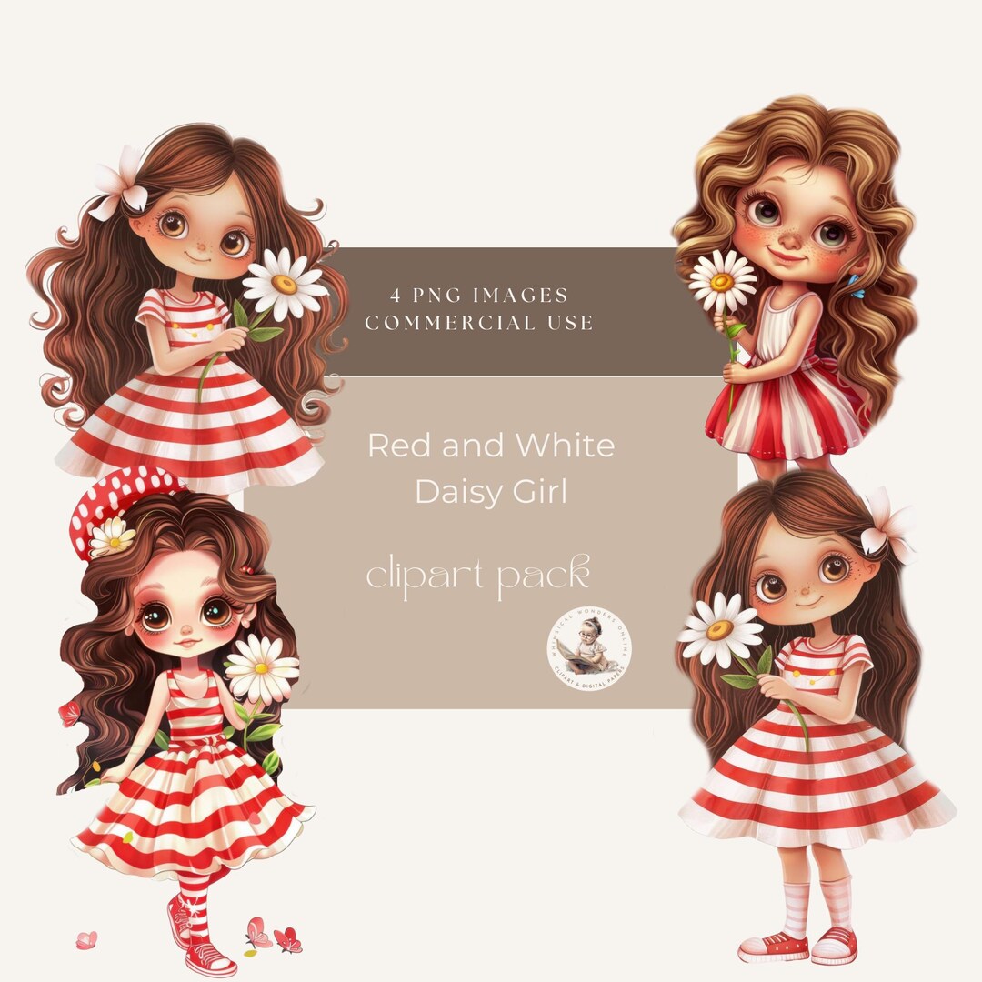 Whimsy Daisy Girls, Girl Graphics, Girl Clip Art, Cute Daisy Girls ...