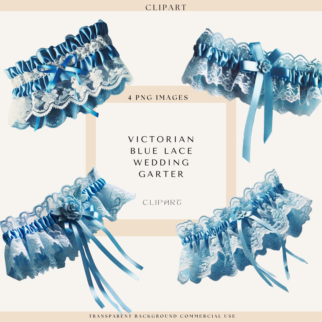 Wedding Clipart, Victorian Blue Lace Wedding Garter, Something Blue ...
