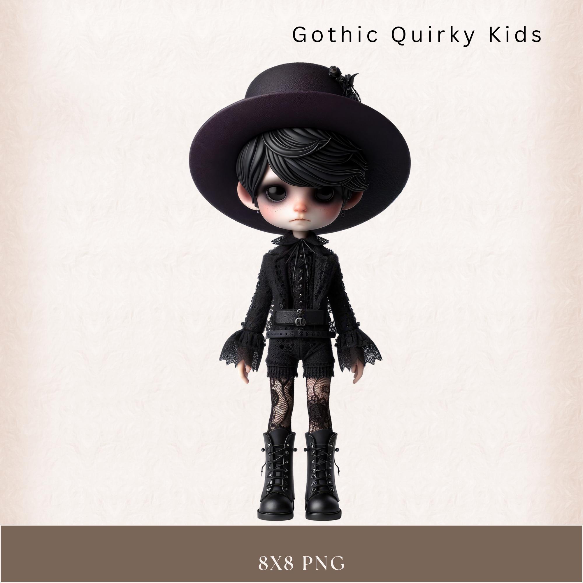 Goth Kids Clipart, Quirky Kids, Gothic Watercolor, Junk Journal ...