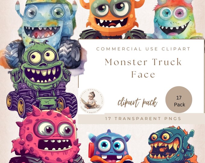 Monster Trucks Clipart, Monster Truck Clipart Bundle, Trucks Clip Art ...