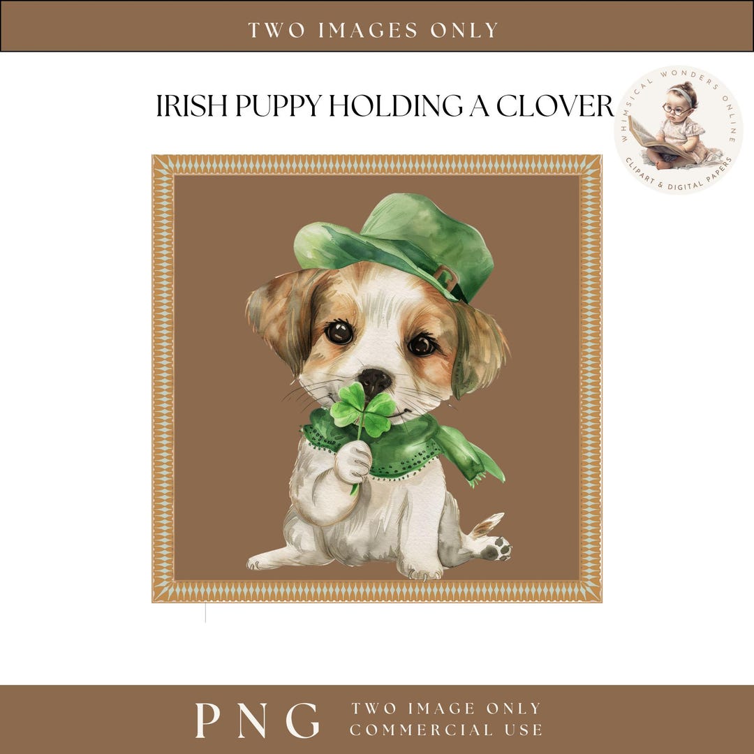 St. Patrick's Day Cute Puppy Watercolor Puppy Clipart, Transparent Png ...