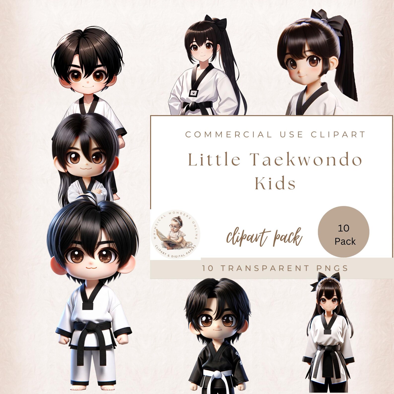 Taekwondo Kids, Martial Arts Clipart, Chibi Clipart, White Belt Clipart ...