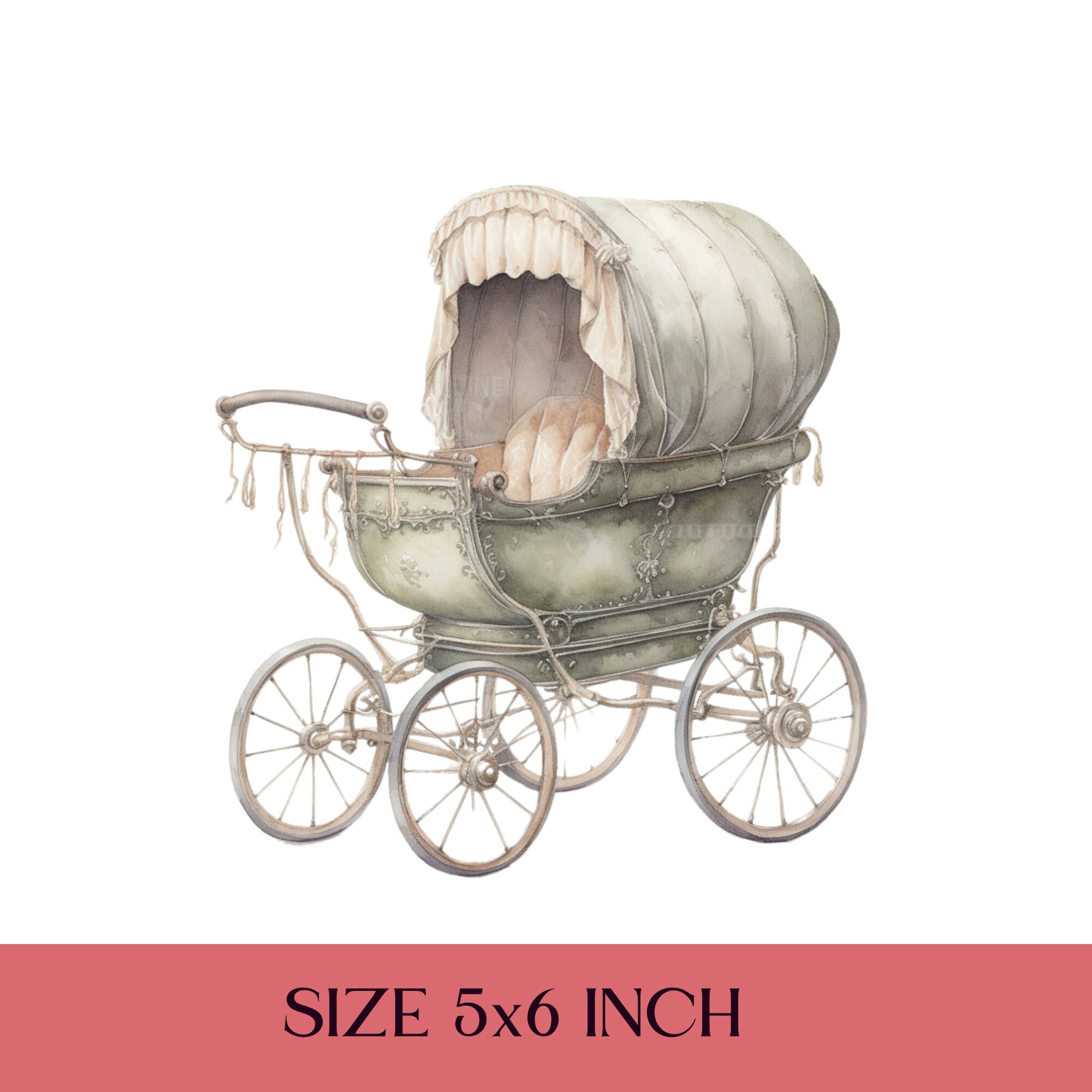 Vintage Victorian Baby Stroller Clipart Baby Carriage Image - Etsy