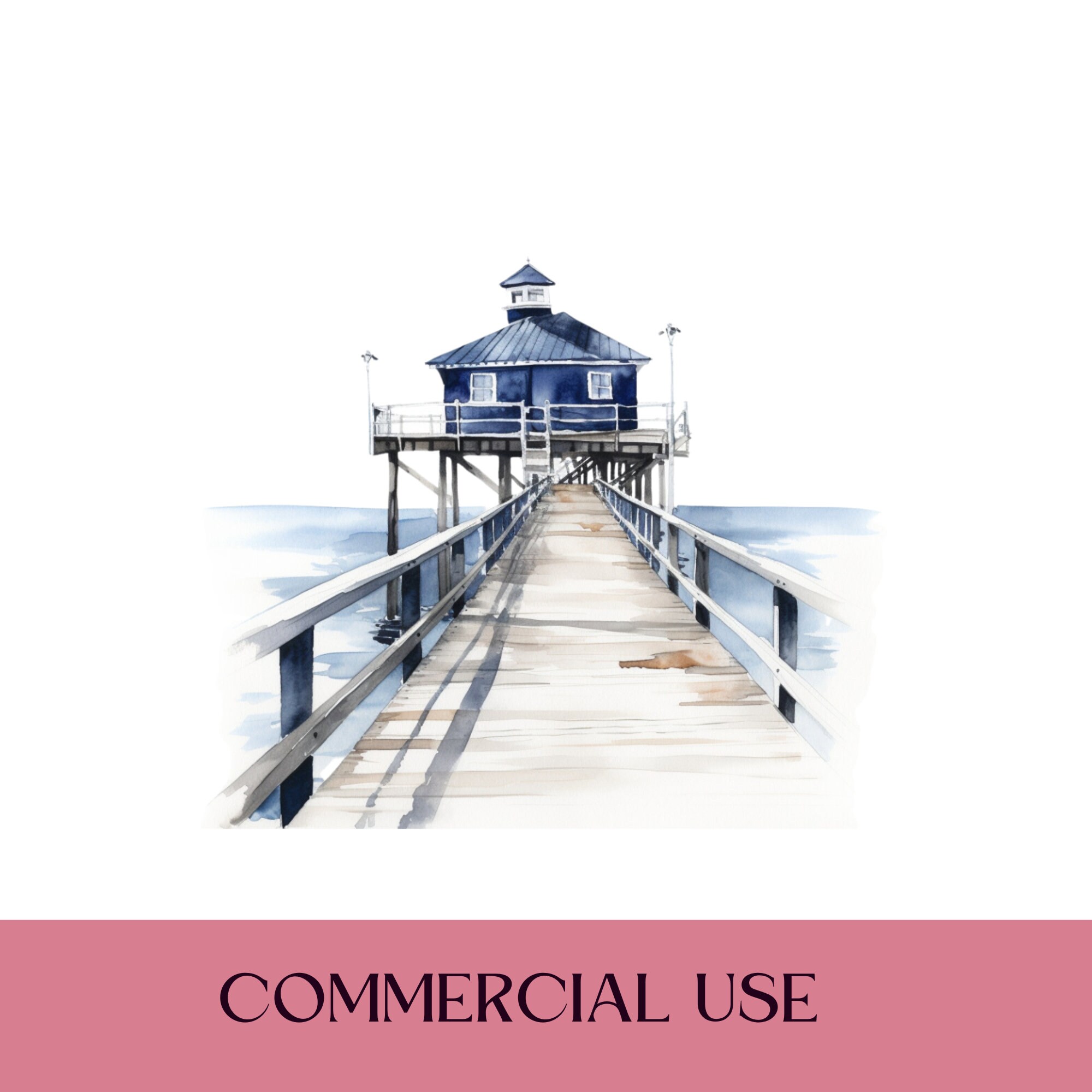 Nautical Watercolor Hamptons Style Clipart Lighthouse - Etsy
