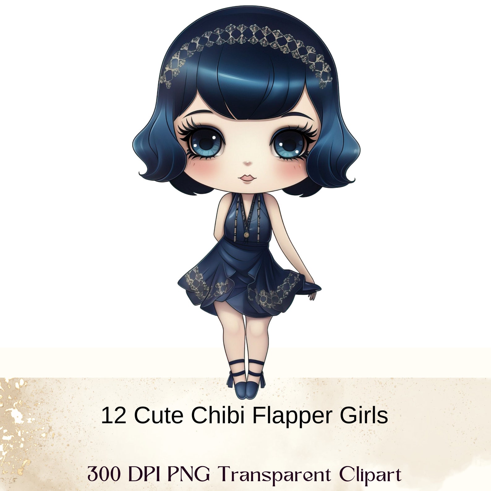 Cute Chibi Flapper Girl Flapper Girl Clipart Chibi Clipart - Etsy