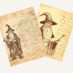Wizard Junk Journal Digital Paper, Vintage Background, Magical Spell ...