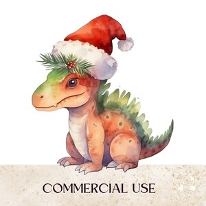 Christmas Dinasaur Clipart, Watercolor Dinosaurs Clipart, Dinosaurs ...