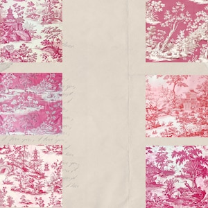 Pink Chinoiserie, Chinoiserie Paper, Asian Digital Paper, French Toile ...
