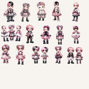 Baby Girl Clipart, Goth Punk Baby Girl, Fashion Girl Clipart, Gothic ...