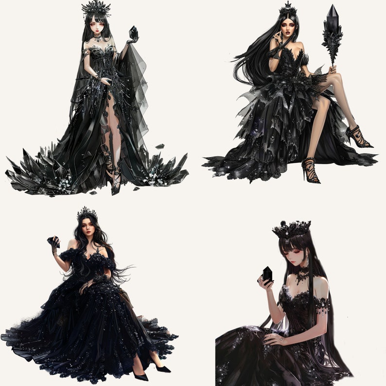 Crystal Clipart, Obsidian Crystal Girl, Gemstone Clipart, Fantasy ...