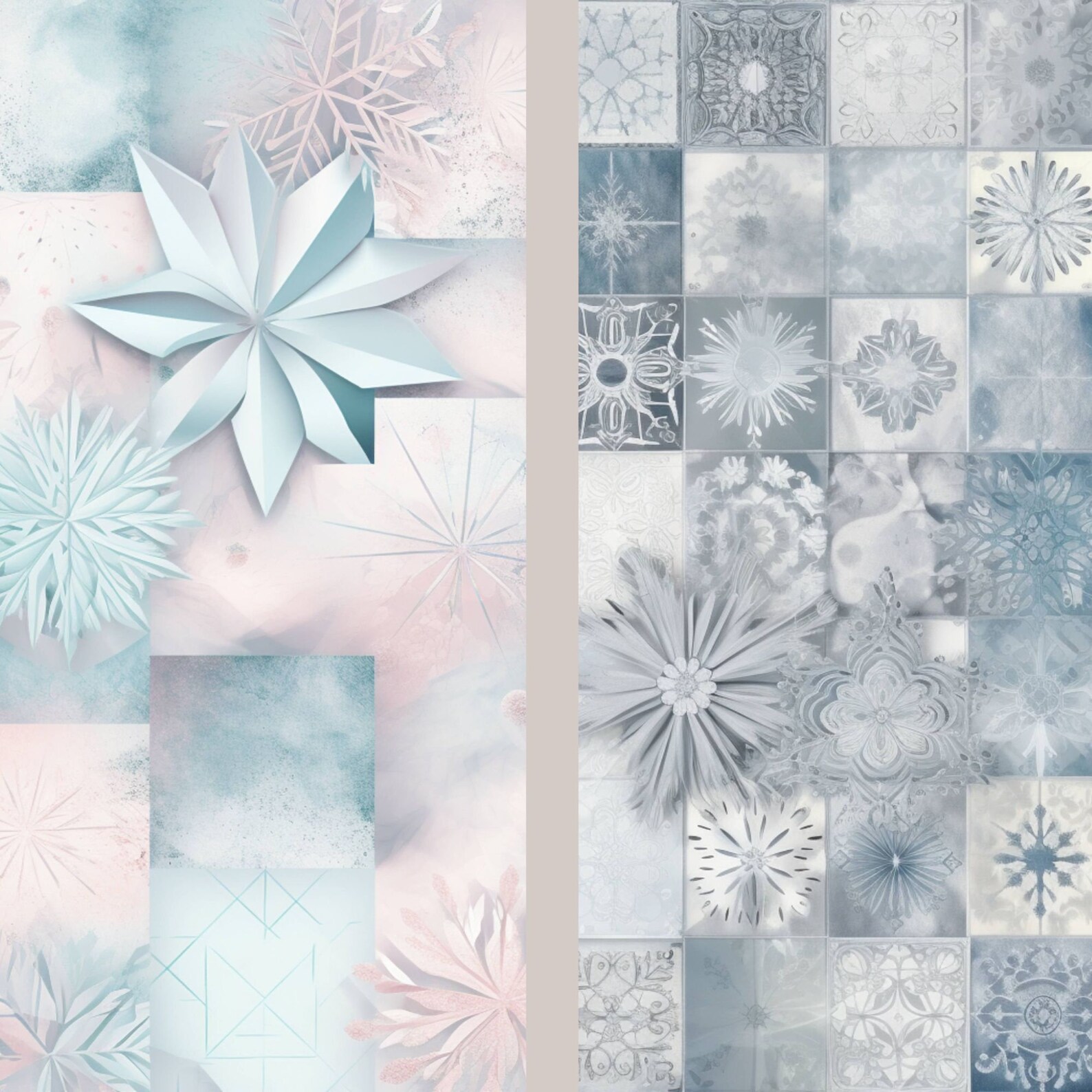Printable Winter Wonderland Digital Paper, 12x12 Backgrounds, Jpeg ...