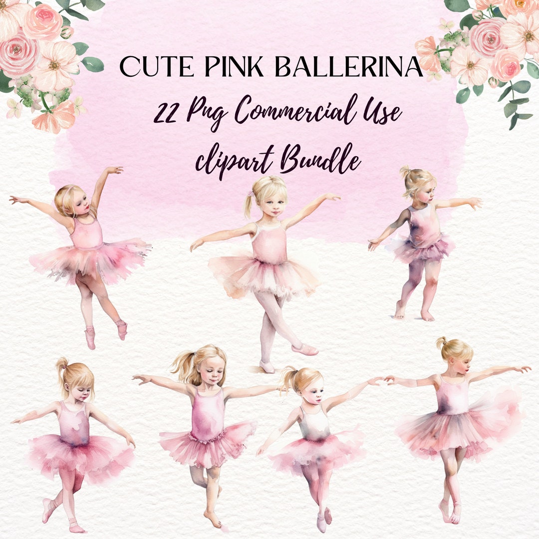 Ballerina Clipart Cute Ballet Clipart Pink Ballerina Tutu - Etsy