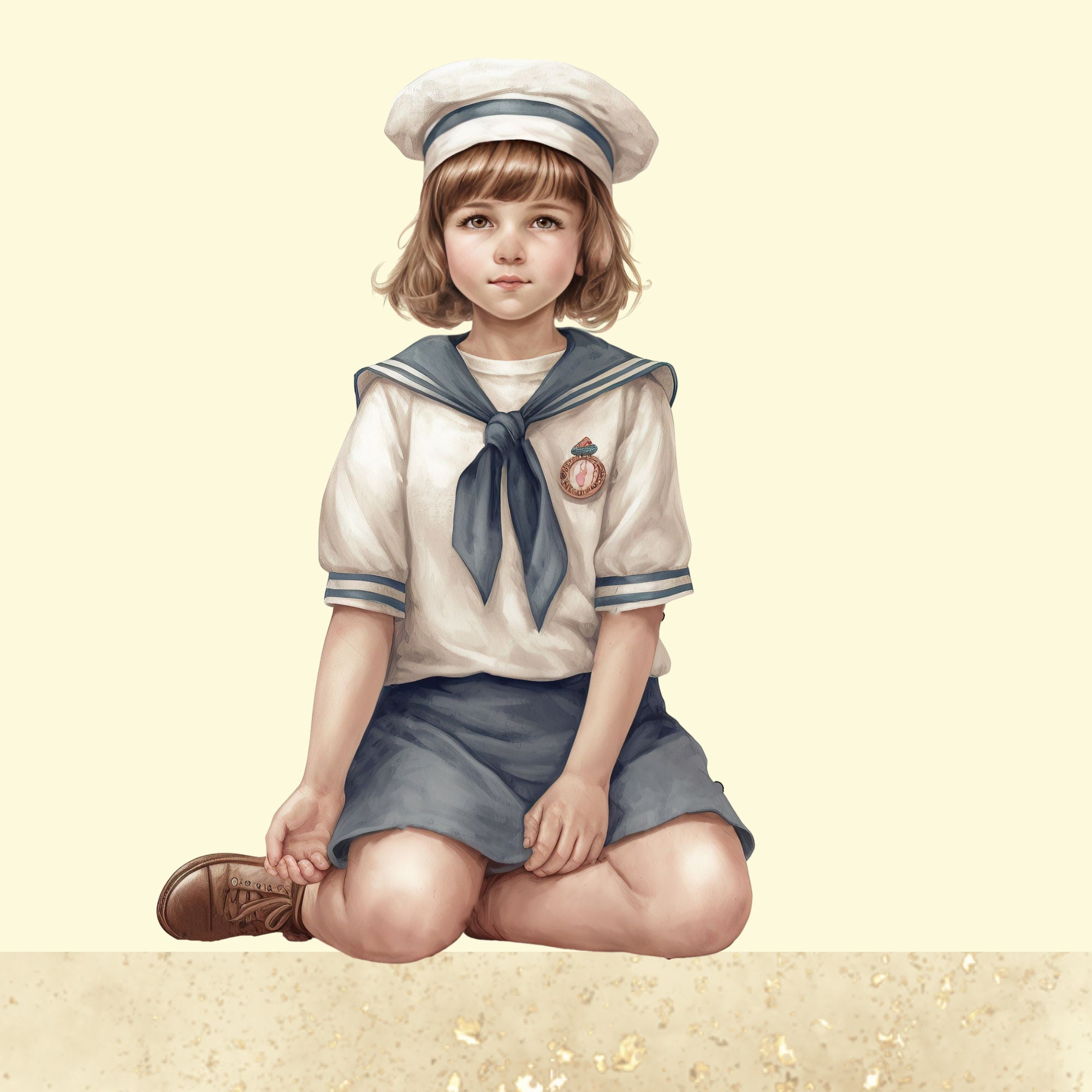 Cute Sailor Girls Clipart Nautical Clipart Little Sailor - Etsy