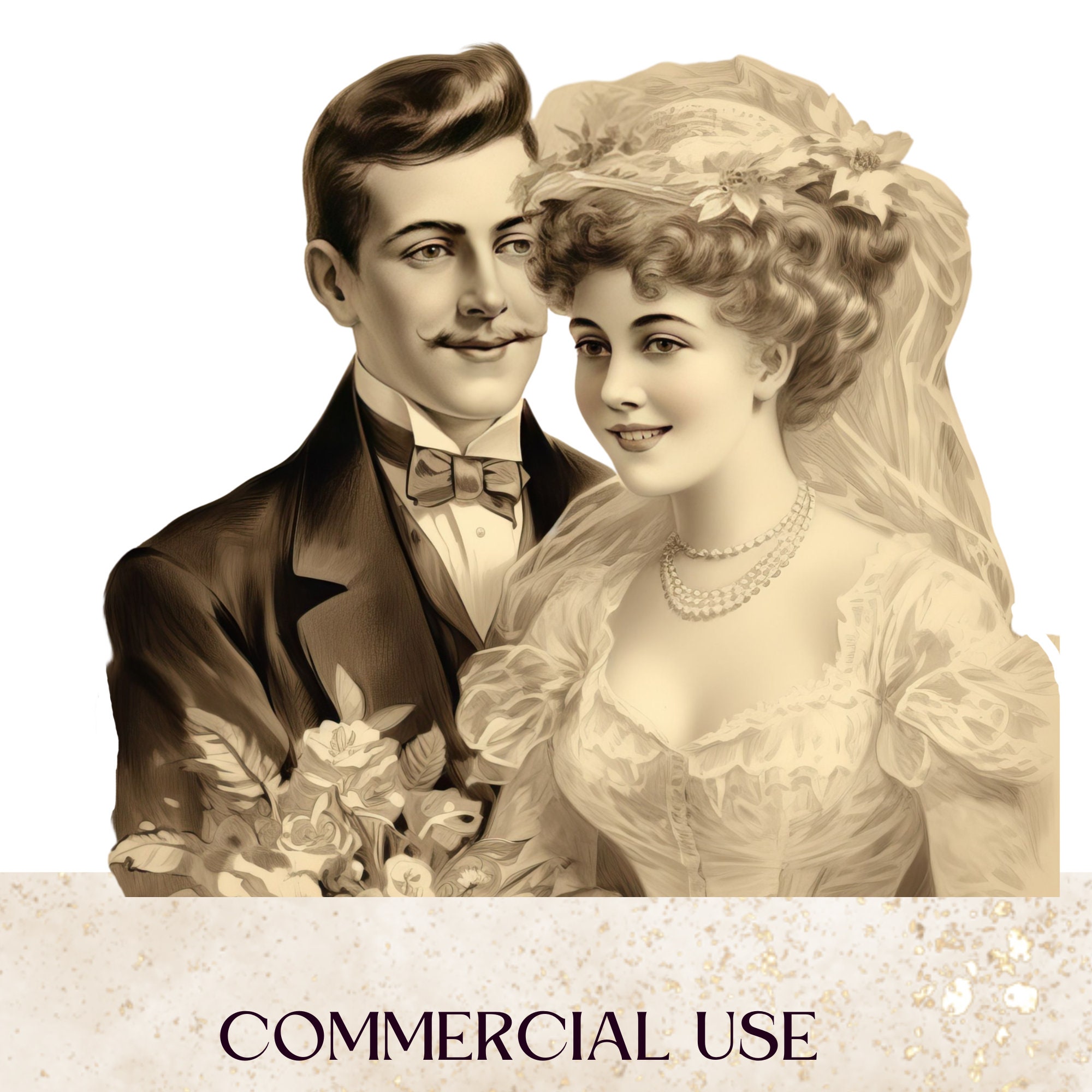 Vintage Wedding Couple Clipart Marriage Clipart Romantic - Etsy