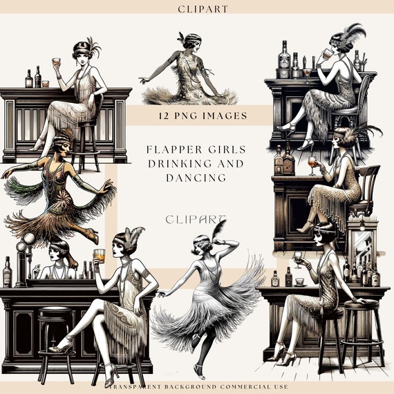 Clip Art Flapper Art Deco Vintage Of Flapper Girl Royalty Free Vector