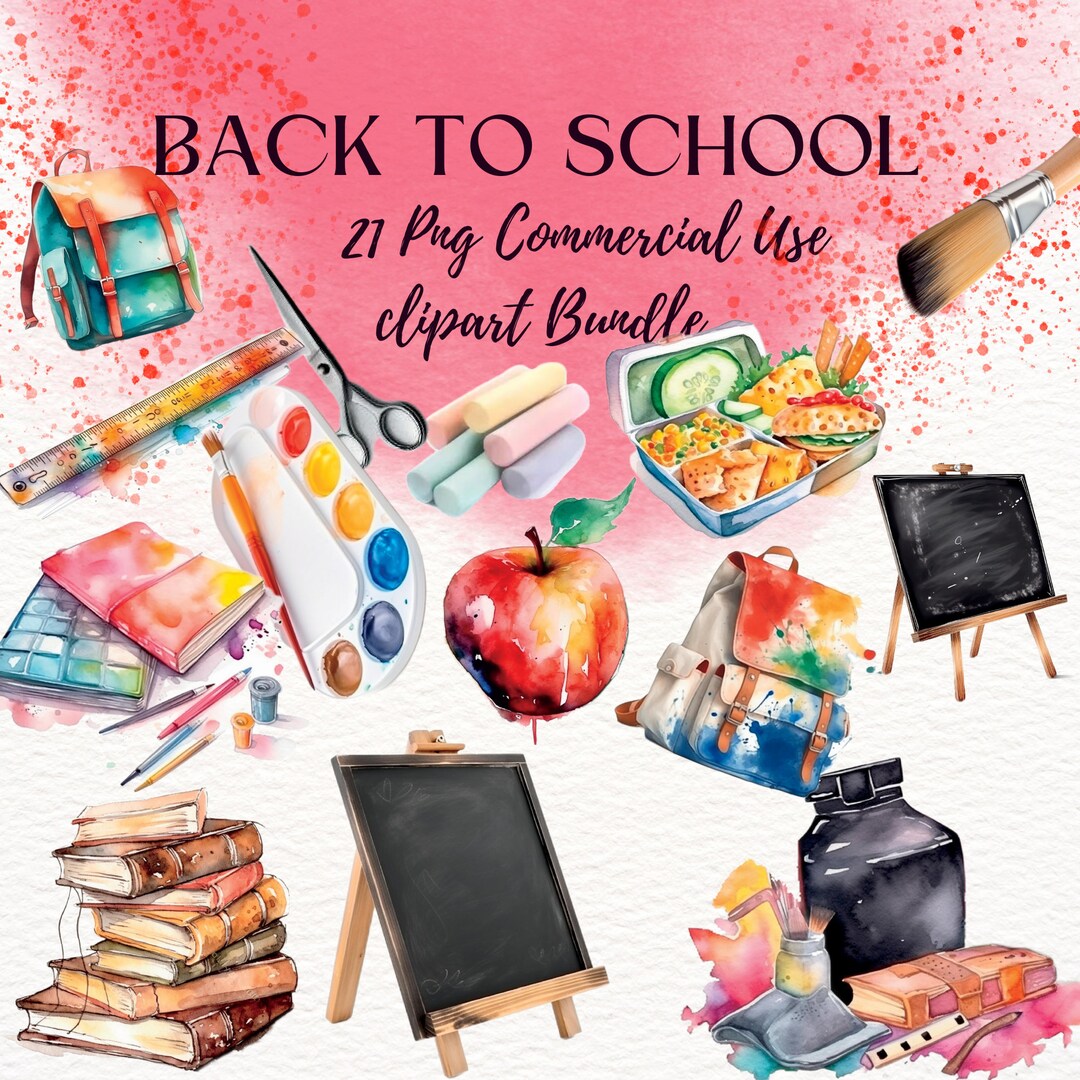 Classroom Back to School Clipart Watercolor Teacher Clip - Etsy