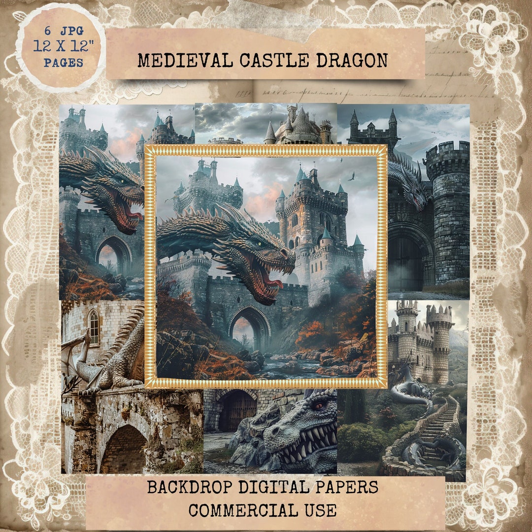 Medieval Fantasy Backdrops, Digital Backdrops, Dragons Lair, Evil ...