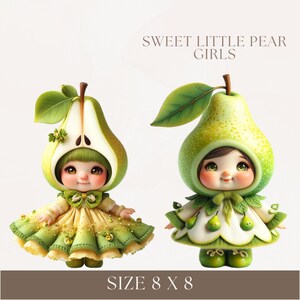 Sweet Pear Girls Clipart, Baby Shower Clipart, First Birthday Clipart ...