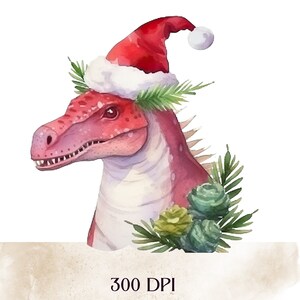 Christmas Dinasaur Clipart, Watercolor Dinosaurs Clipart, Dinosaurs ...