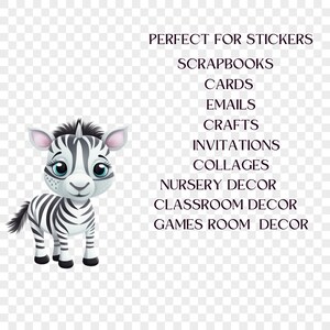 Zebra Clipart, Jungle Clip Art, Cute Baby Zebra, Watercolor Clipart ...