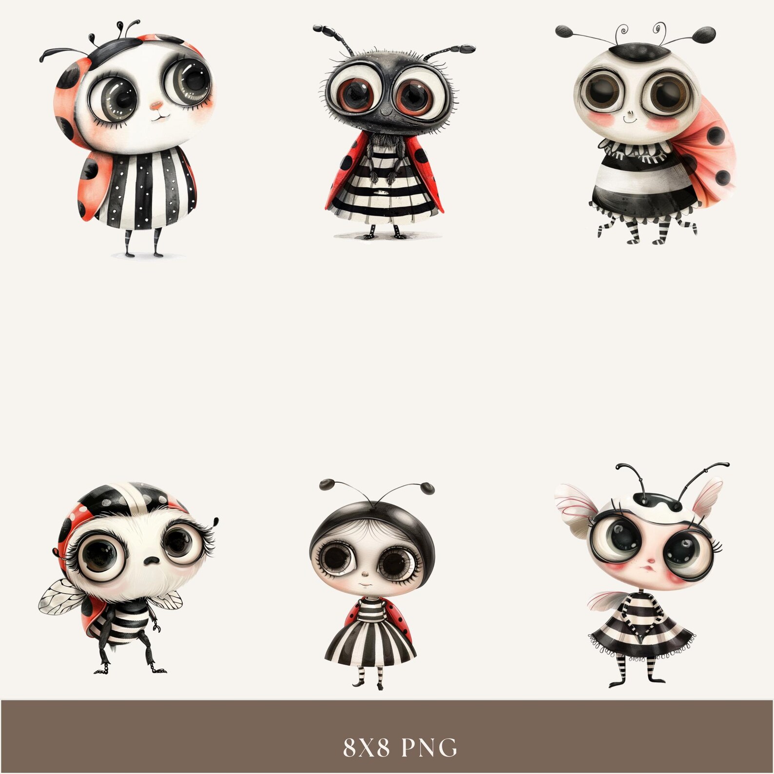 Whimsy Garden Beetle, Garden Clipart, Cute Bug Clipart, Whimsical ...