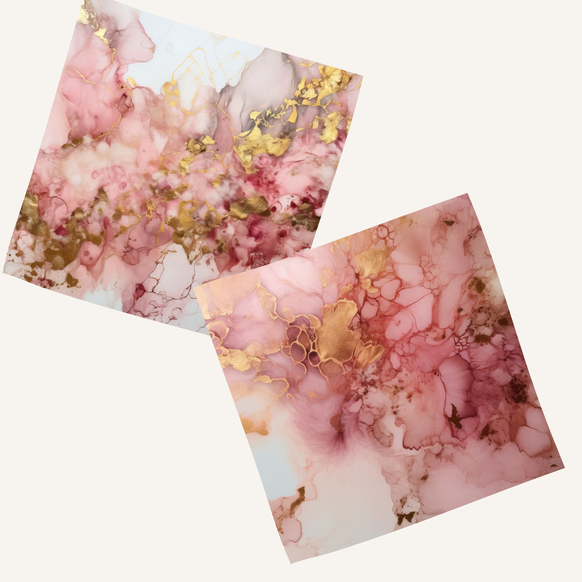 Pink & Gold Alcohol Ink Texture Digital Papers, Colorful Backgrounds ...