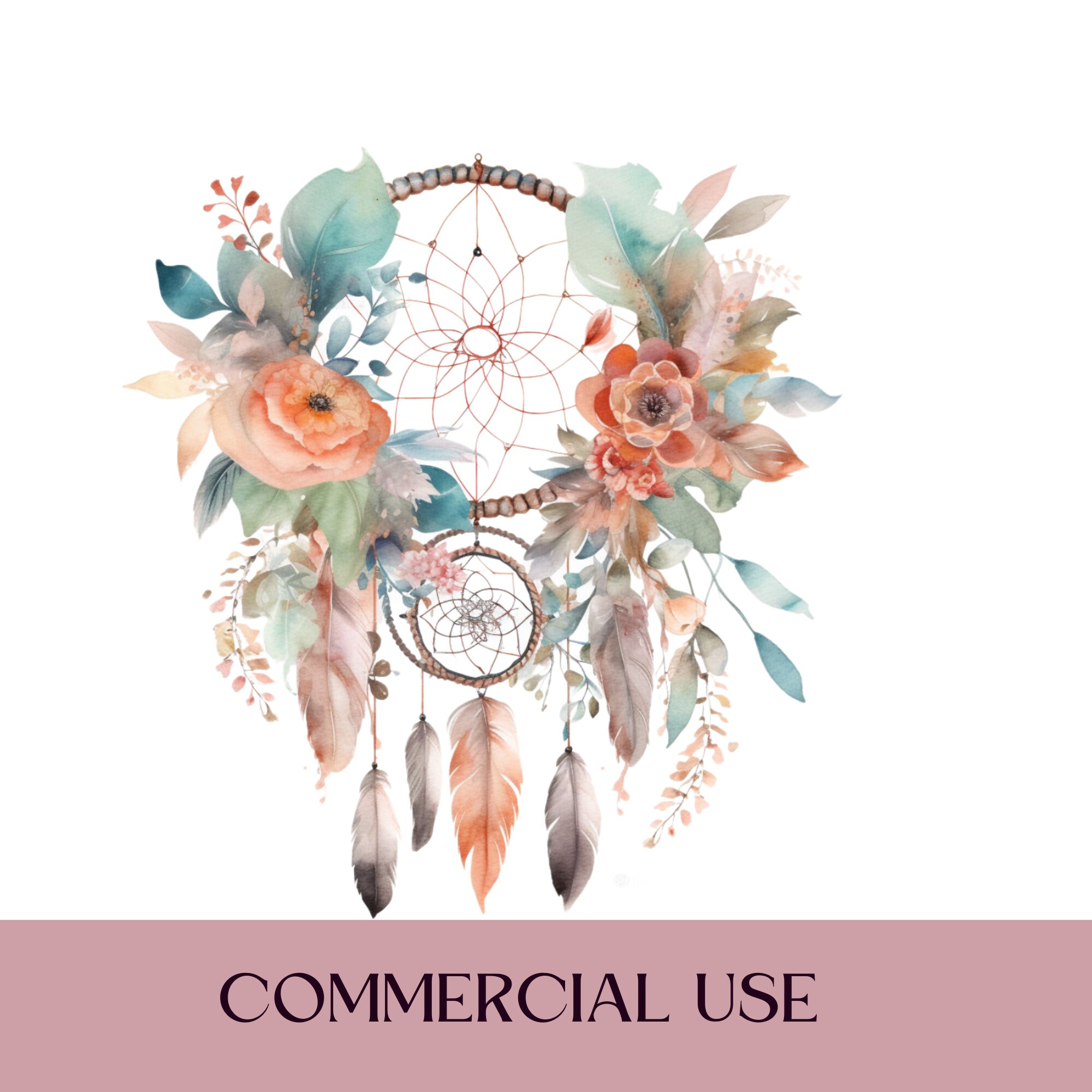 22 Watercolor Dream Catcher Clipart Bundle, Digital Planner, Watercolor ...