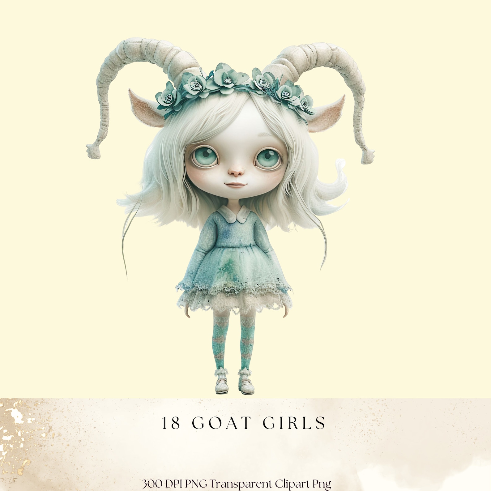 Whimsy Clipart, Goat Girl Clipart, Fantasy Clipart, Girl Clipart ...