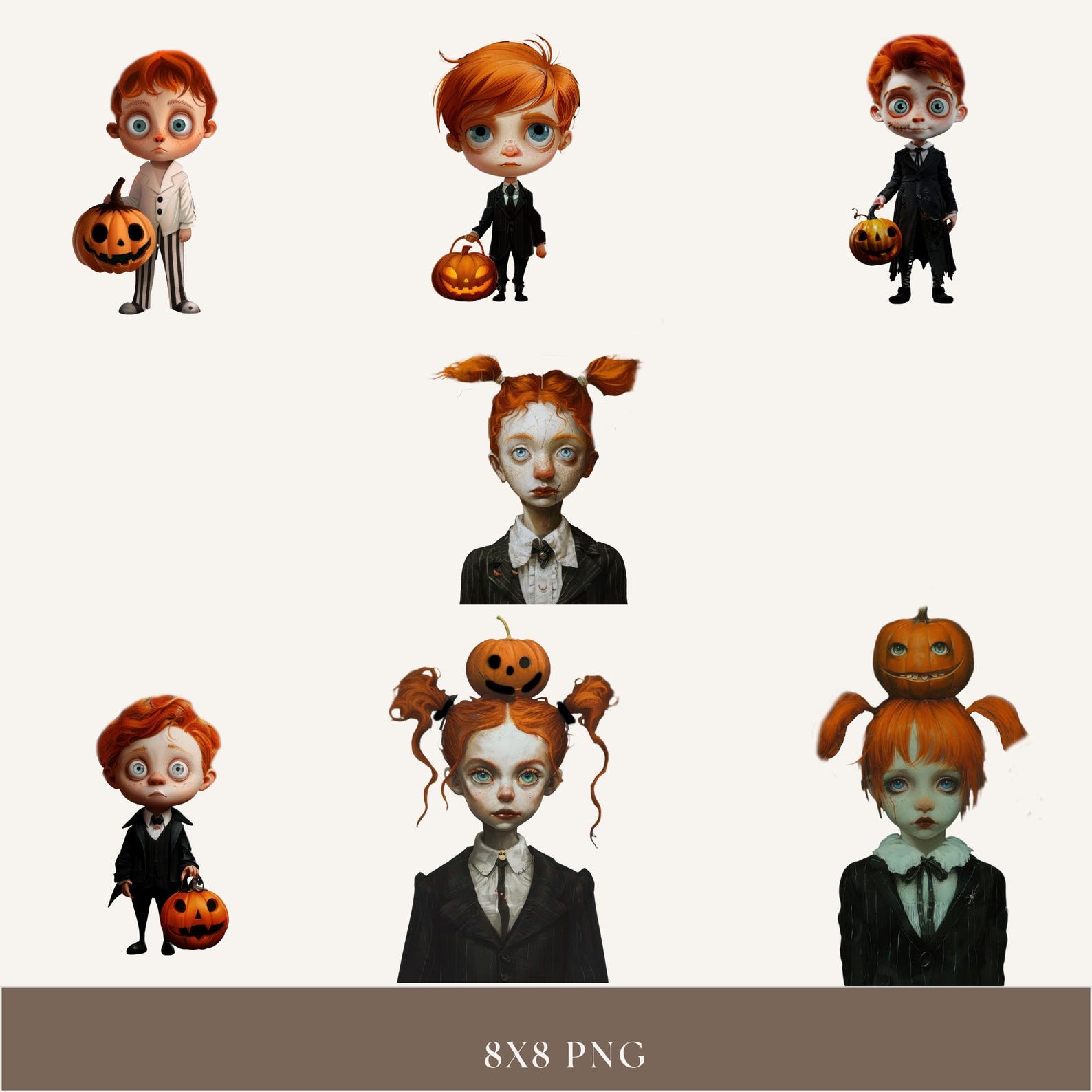 Halloween Kids Clip Art Clipart Pack, Transparent PNG, Quirky Halloween ...