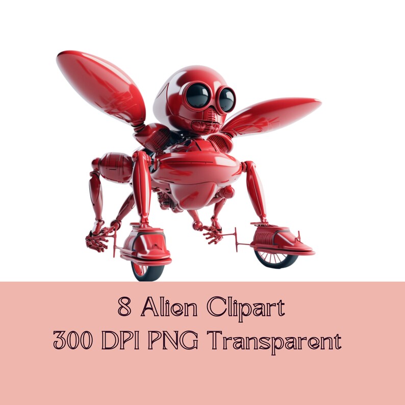 Realistic Alien Clipart, Alien Clipart, Yellow and Red Aliens ...
