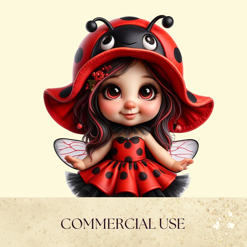 Ladybug Girl Clipart, Ladybug Clip Art, Love Bug Clipart, Cute Girl ...