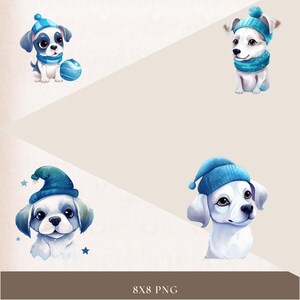 Cute Winter Dog Clipart, Christmas Clipart, Winter Wonderland Clipart ...