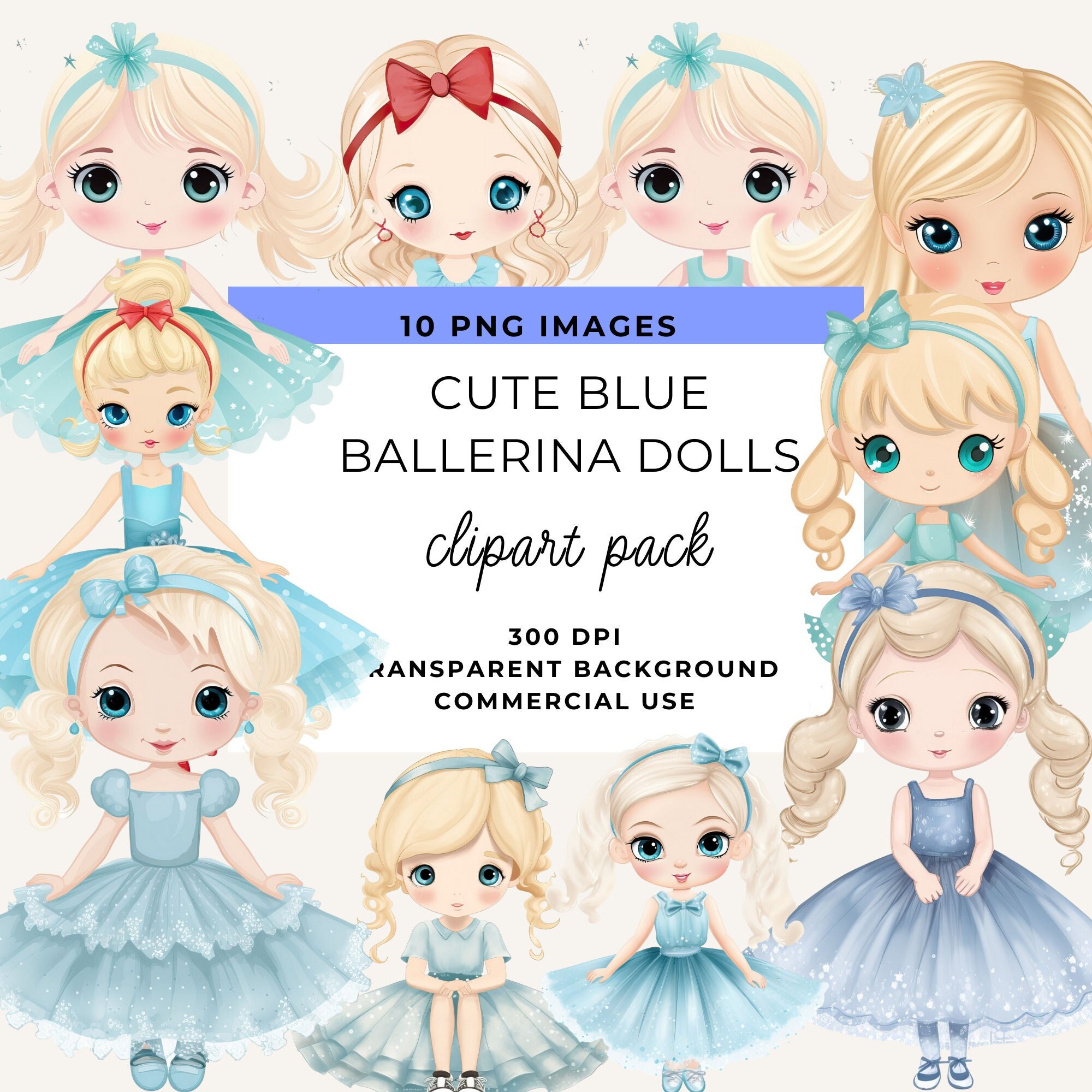 Ballerina Clipart Ballet Clipart Girl Birthday Clipart Blue - Etsy