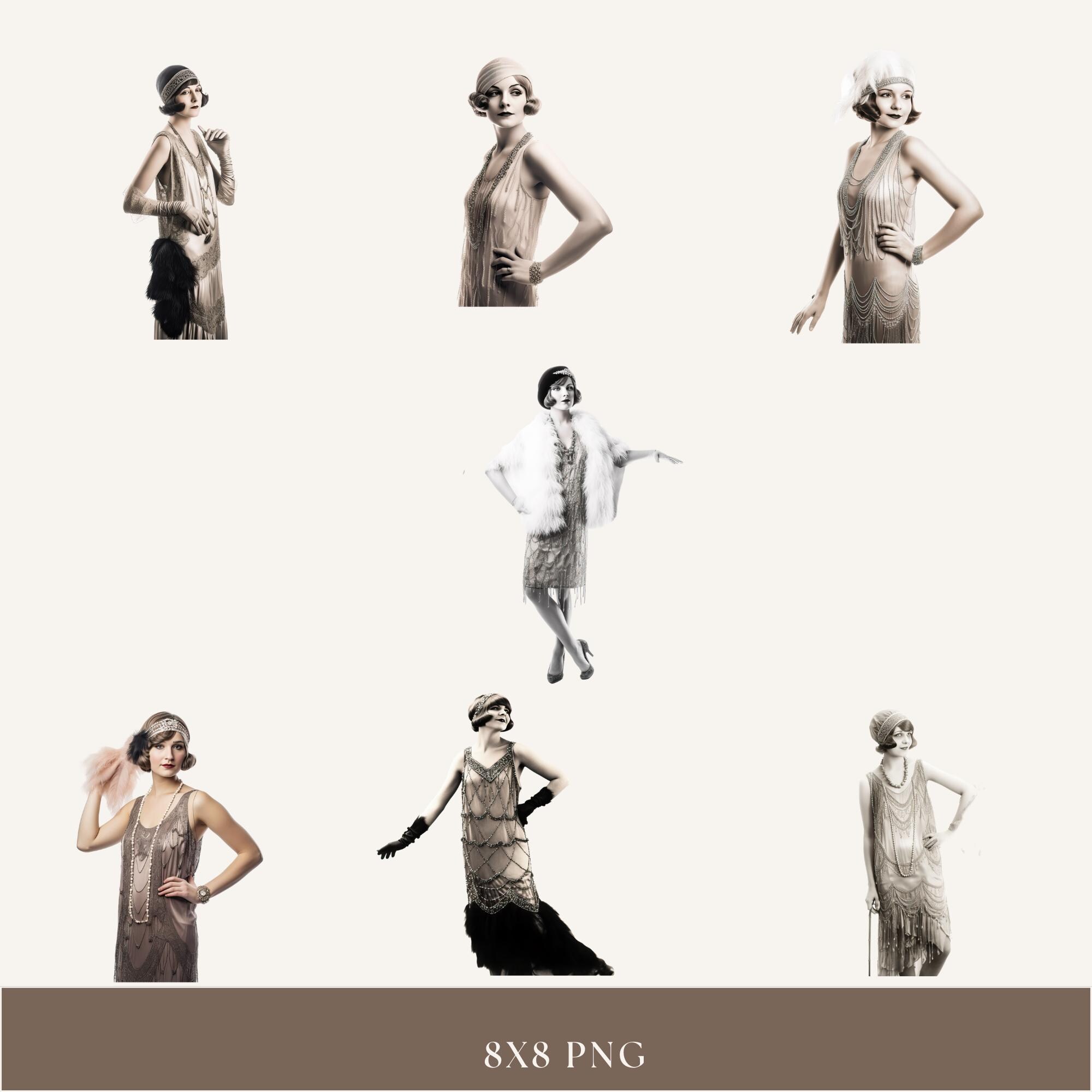 Flapper Girls 1920's, Vintage Women Clipart, Digital Image, Sublimation ...