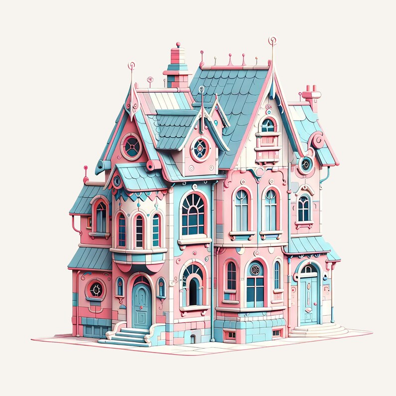 Victorian Doll House, Toy House Clip Art, Dollhouse Clipart, Cute House ...