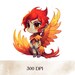 Cute Chibi Phoenix Clipart, Bird Clipart, Chibi Clipart, Commercial Use ...