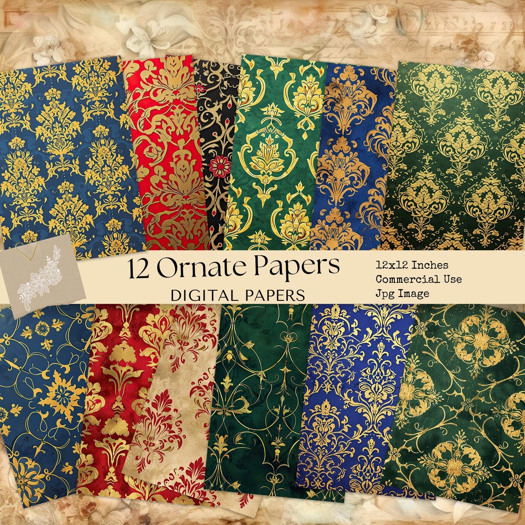 Ornate Digital Paper, Digital Background, Printable Background ...