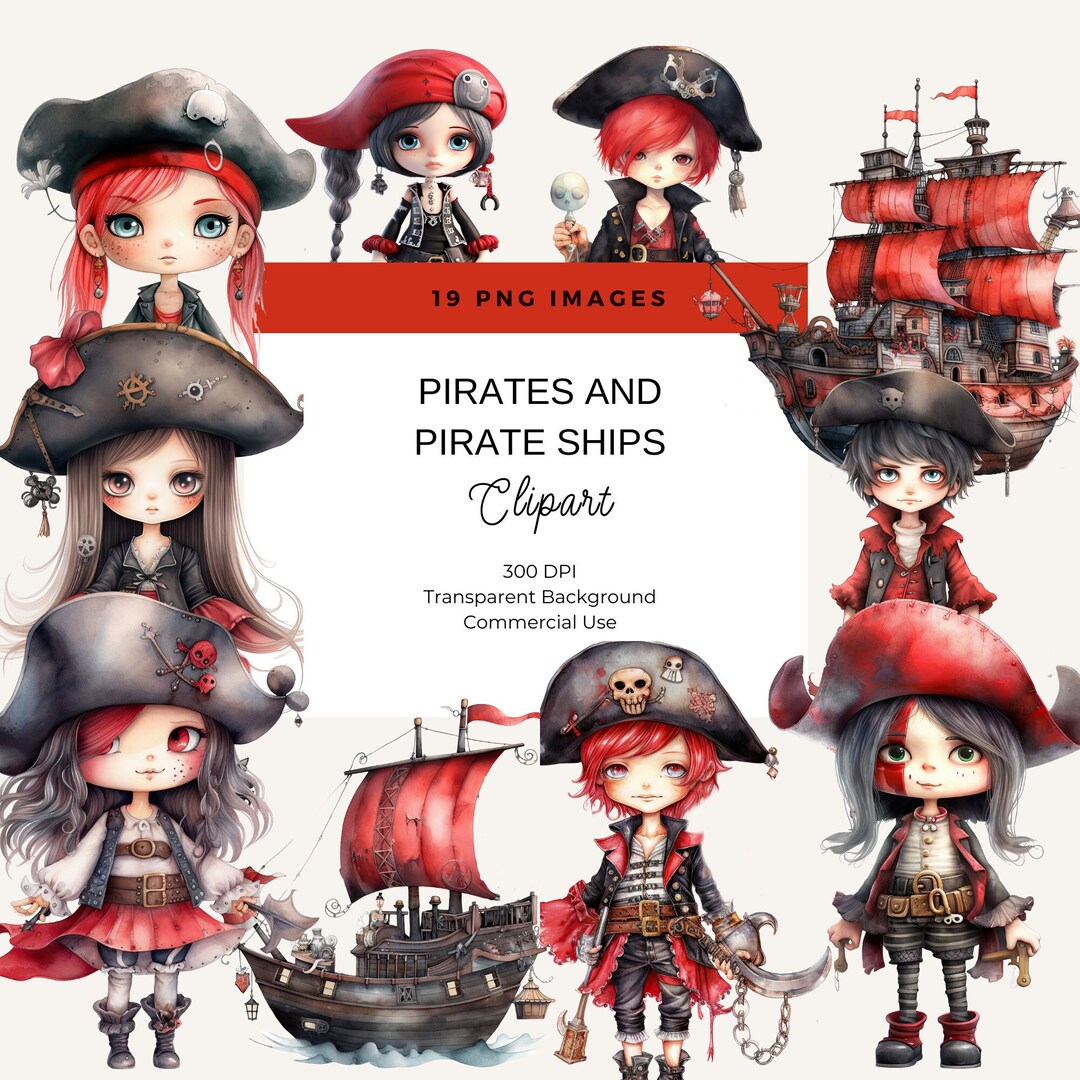 19 Cute Little Pirates Clipart Pirate Girl Clipart Pirate - Etsy