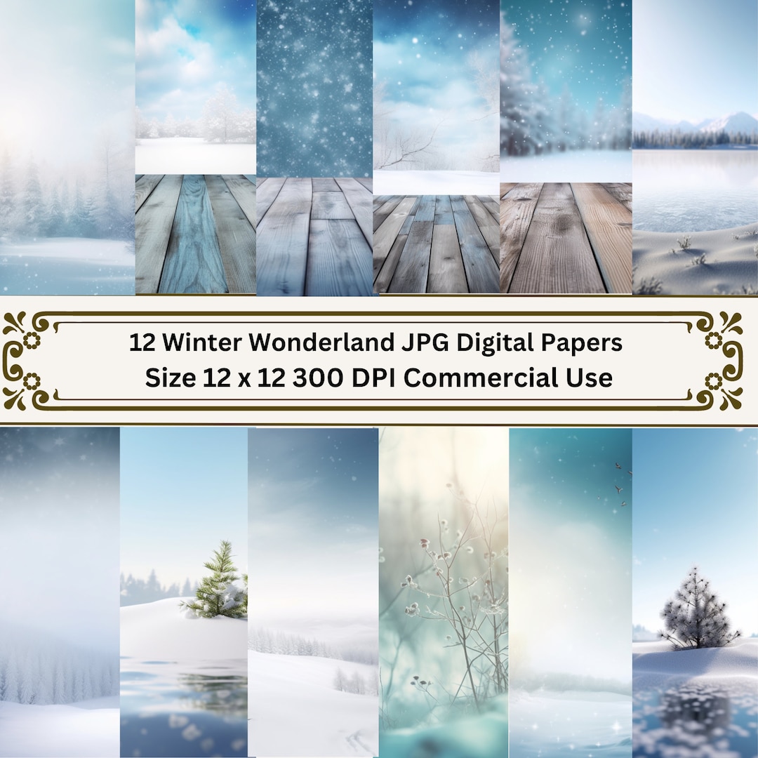 Winter Wonderland Digital Papers, Winter Wonderland Ephemera, Frost ...