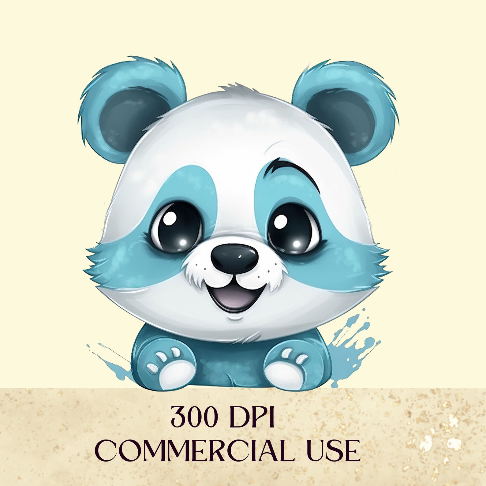 Cute Baby Blue Panda Clipart Baby Shower Gender Reveal Boy - Etsy