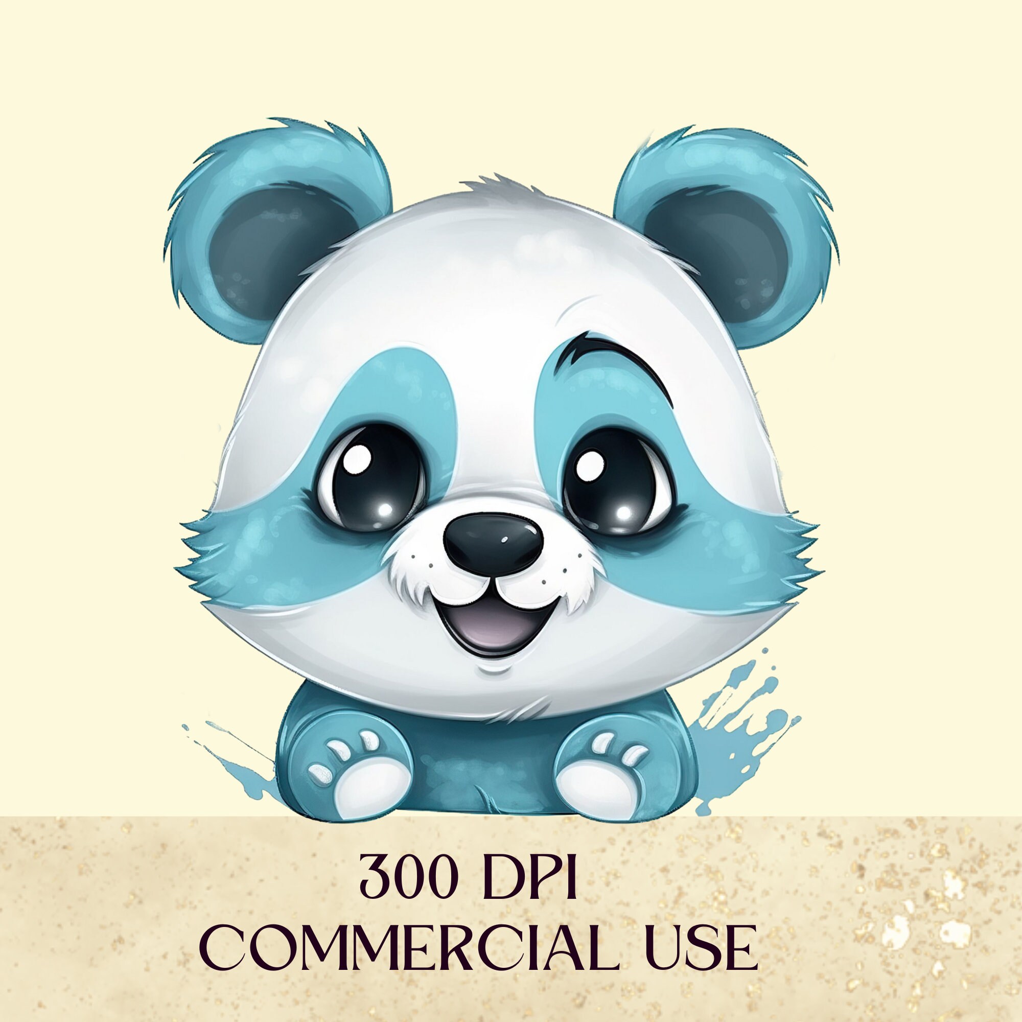 Cute Baby Blue Panda Clipart Baby Shower Gender Reveal Boy - Etsy