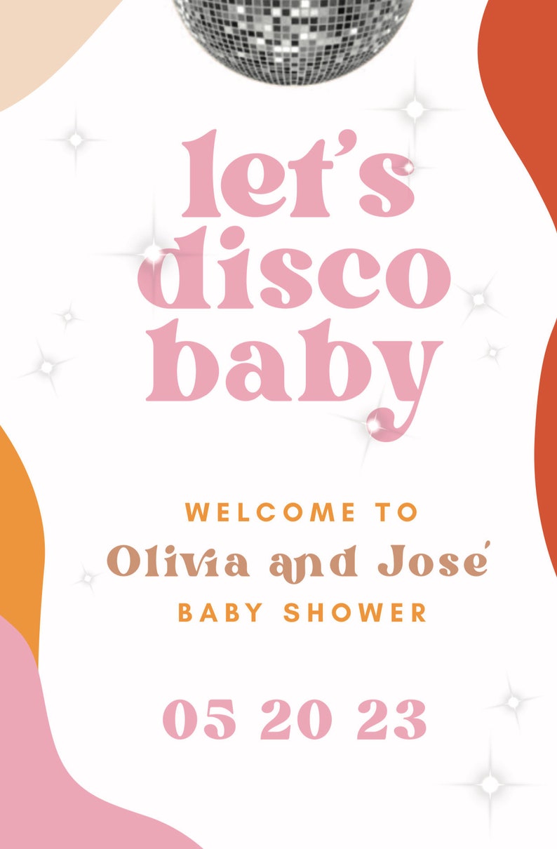 Disco Baby Shower Welcome Sign - Etsy