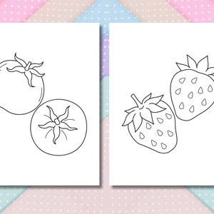 15 Fruits and Vegetables Coloring Pages for Kids Activity - Etsy