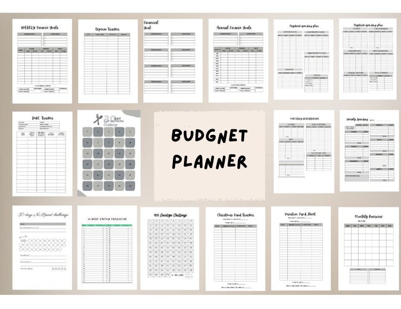 Printable Budget Planner, Savings Challenges, Spending Plan (digital ...