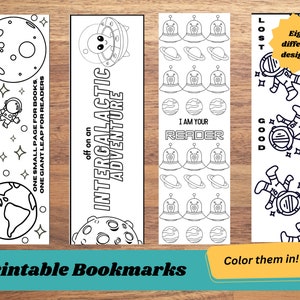 Space Coloring Bookmarks Printable (set of 8) - Etsy